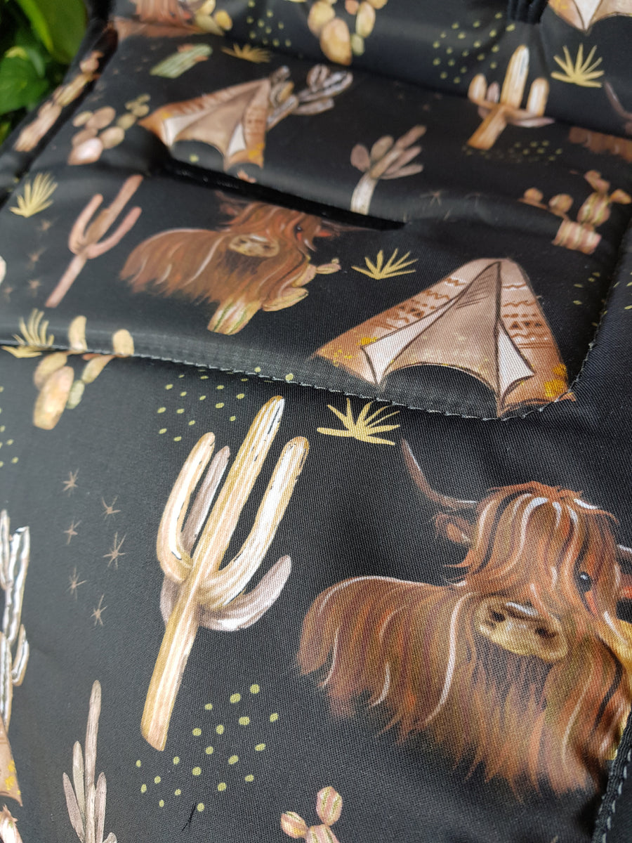 Pram Liner - Highland Cow Black – Mialie Designs