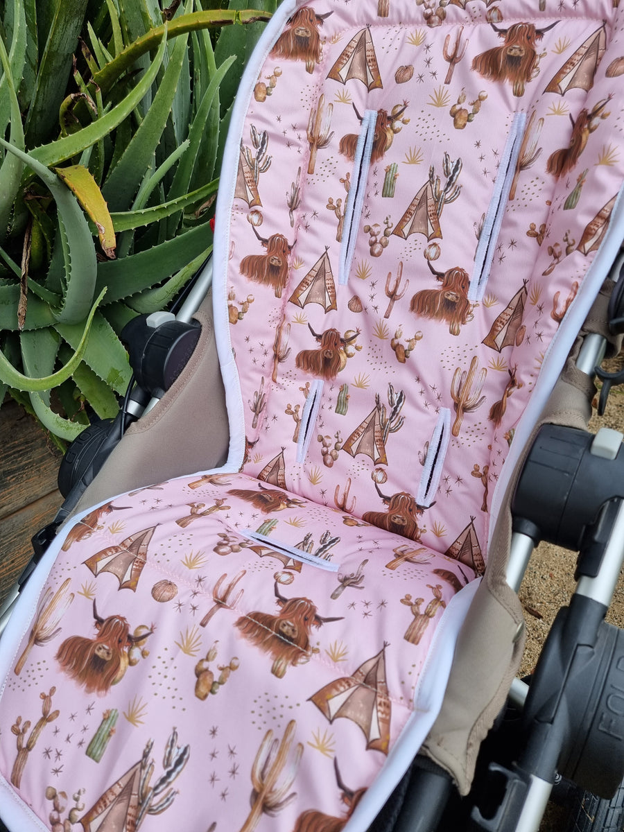 Pram Liner - Highland Cow Pink – Mialie Designs