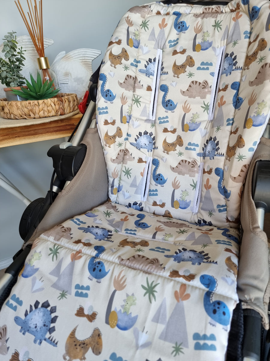 Pram Liner - Dinosaur Stomp Beige – Mialie Designs