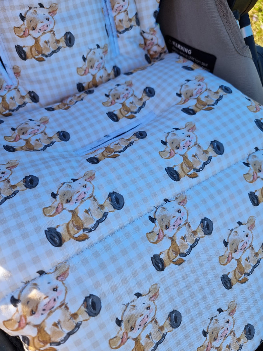 Pram Liner - Cow Gingham – Mialie Designs